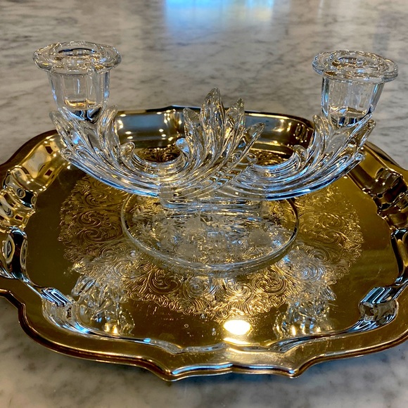 Fostoria | Accents | Vintage Fostoria Etched Rose Pattern Double ...